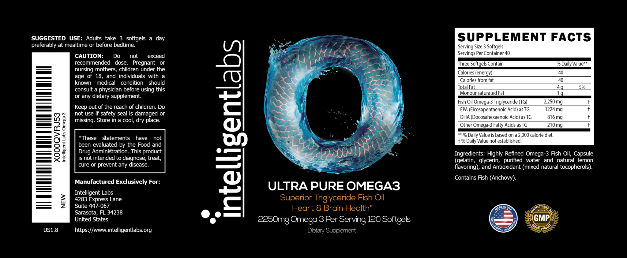 Ultra Pure Omega-3 Fish Oil - Intelligent Labs