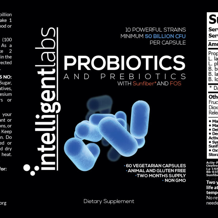 50 Billion CFU 10 Strain Probiotics - Intelligent Labs