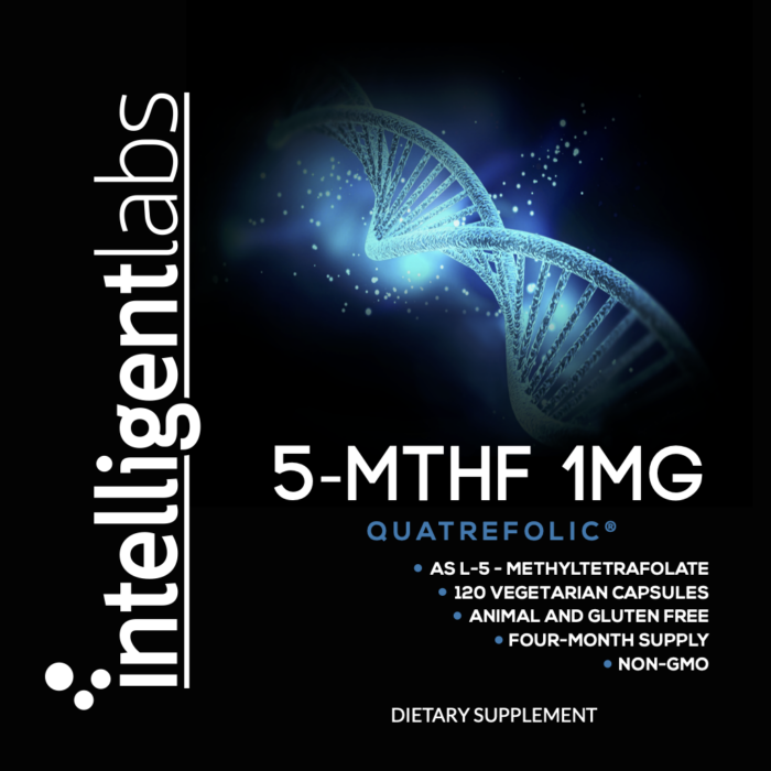 1MG 5MTHF L-Methylfolate Quatrefolic Acid - Intelligent Labs