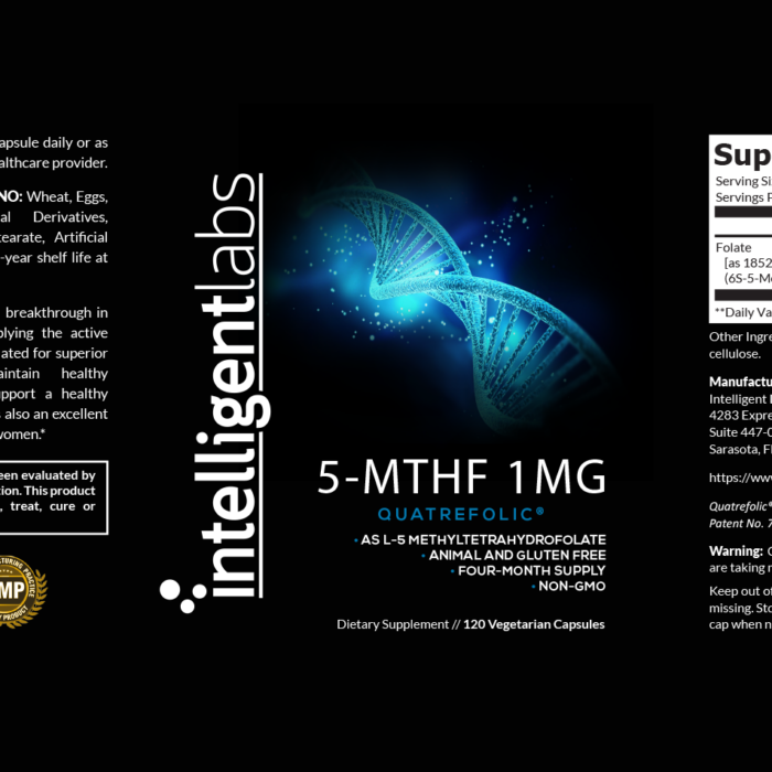 1mg 5-MTHF L-Methylfolate - Intelligent Labs