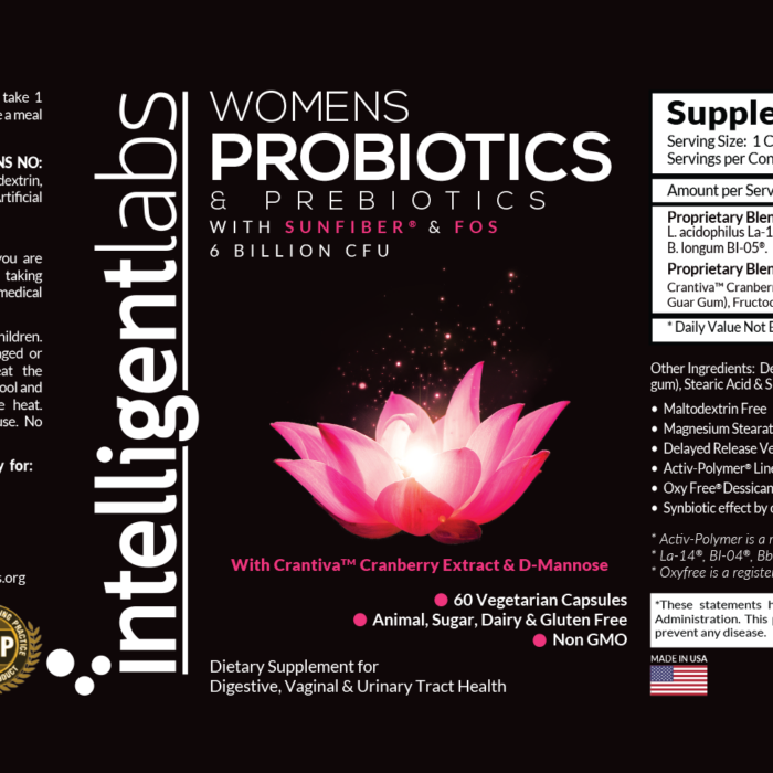 Women's Probiotics and Prebiotics - Intelligent Labs