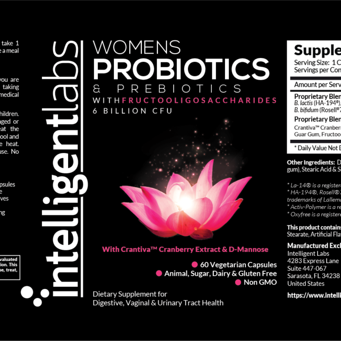 Women's Probiotics and Prebiotics - Intelligent Labs